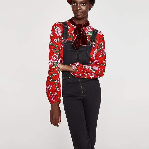 Zara | Jeans | Nwt Zara Front Zip Black Denim Overalls Jumpsuit | Poshmark